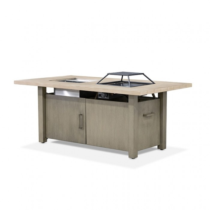 Furniture of America | Bordeaux | Dining Table w/ Fire Pit & Cooler